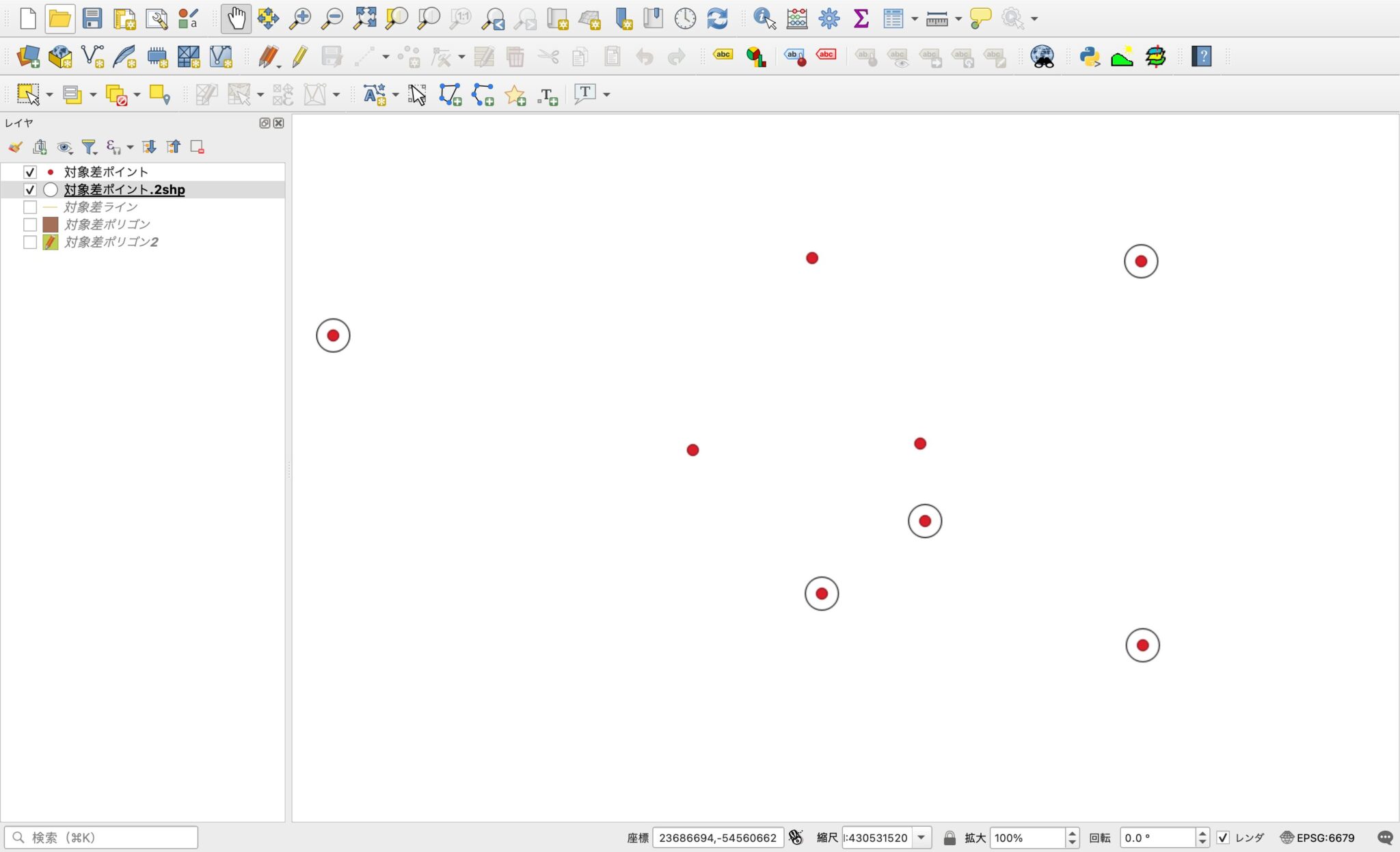 QGISで対象差でポリゴン等の重ならない部分を抽出する方法。（対象差分） - GISつかいかた辞典